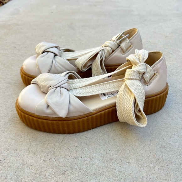 Puma | Shoes | Puma X Fenty By Rihanna Creeper Sandals Cream Leather ...